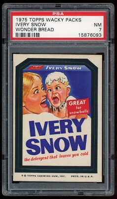 1975 Topps Wacky Packages Sticker Ivery Snow Wonder Bread 3rd PSA 7 | eBay