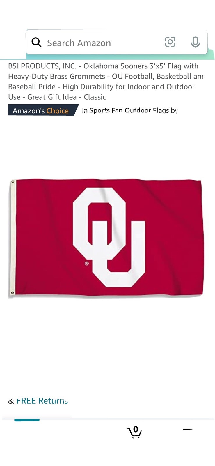 BSI Products 35219 NCAA Oklahoma Sooners Flag With Grommets - 3 X 5 Ft ...