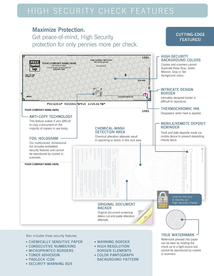 QuickBooks High Security Business Checks by NEBS / Deluxe SDLT103 or SDLT104 | eBay