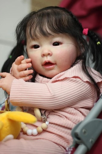 24in Lifelike Reborn Baby Doll Meilien Toddler Girl Rooted Hair 3D Skin ...