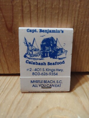 Vintage MATCHBOOK: Capt. Benjamin's Calabash Seafood Myrtle Beach, S. C ...