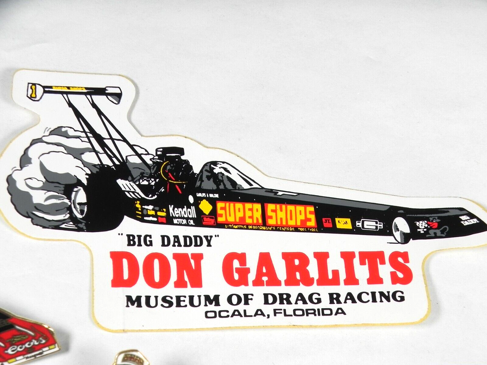 Mixed Lot 7 NHRA Drivers Pins Badge Sticker Drag Racing incl Lee ...