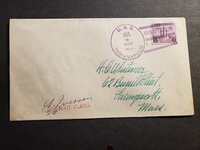 Cruiser USS INDIANAPOLIS CA-35 Naval Cover 1933 ANNAPOLIS, MD "JAWS ...