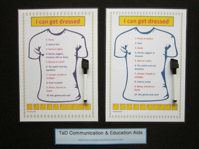 I CAN GET DRESSED CHART - Autism ADHD Dementia Alzheimer's PECS SEN ...