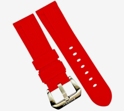 New Watch Band 24mm Rubber Strap BRIGHT RED Color for PANERAI OFFICIAL ...