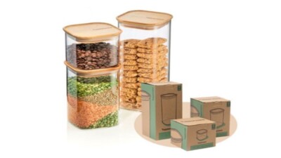 Tupperware Bamboo Clear Storage Container 1.1L or 1.9L - Storage Glass ...