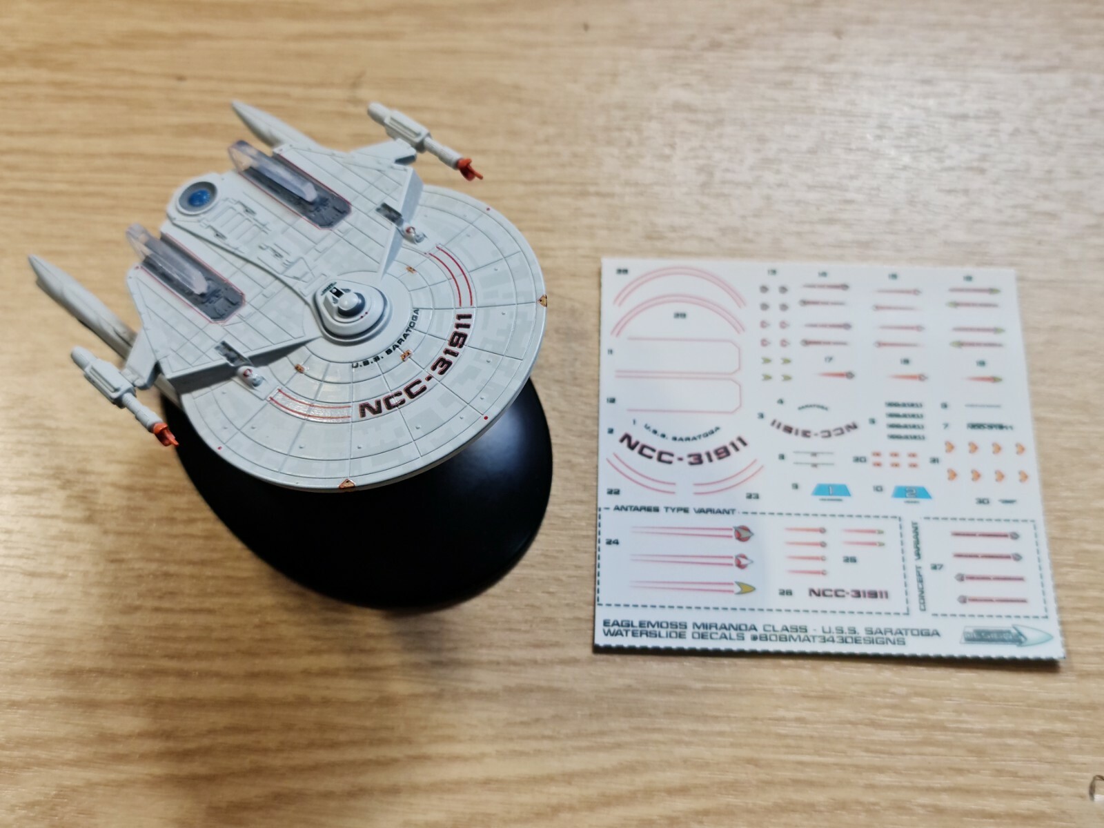 Star Trek Starships EAGLEMOSS RELIANT SARATOGA - MIRANDA CLASS - DECALS ...