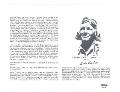 ROBERT COATS SIGNED 8X10 (D) PSA DNA AC42194 WWII ACE 10V | eBay