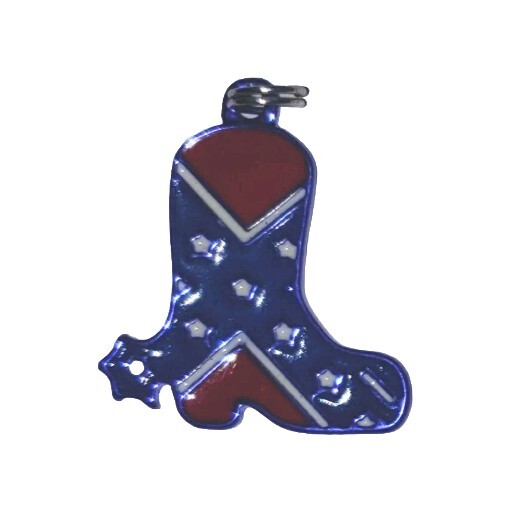 Confederate Western Cowboy Boot w/ Spur Charm Pendant/Keychain-Lot Of 2 ...