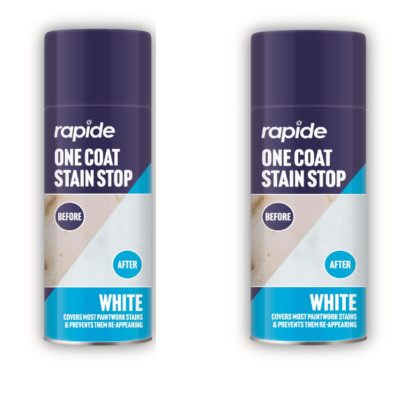 2 x 400ml Stain Stop One Coat Spray Blocker Aerosol Damp Mould ...