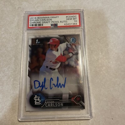 Dylan Carlson 2016 Bowman Chrome Auto Autograph PSA 10 | eBay