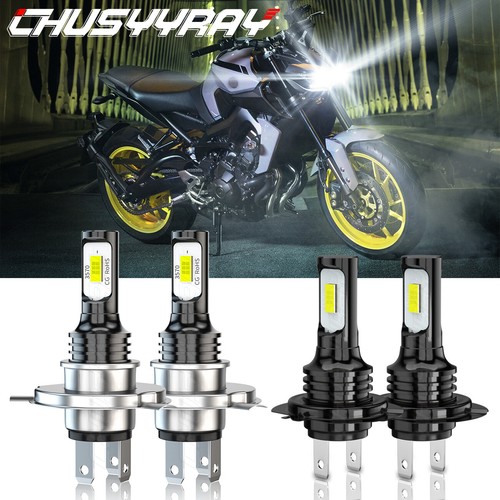 For Yamaha FZ6 2004-2009 H4 H7 Xenon LED Headlight High Low beam Bulbs ...