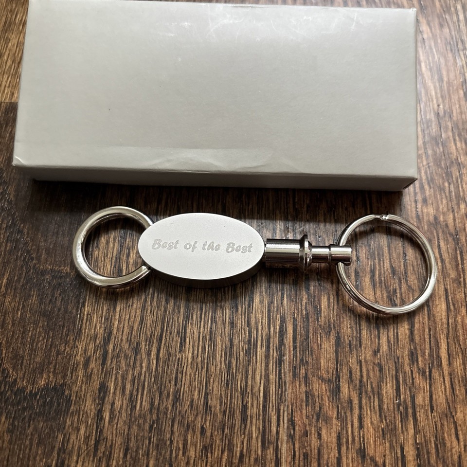 Dual Sided Silver Key Chain, Engraved “Best Of The Best” | eBay