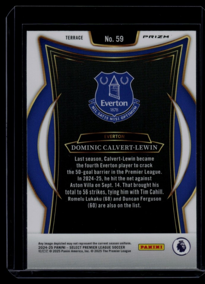 DOMINIC CALVERT-LEWIN 2024 Select Premier League Terrace Red Prizm #59 ...