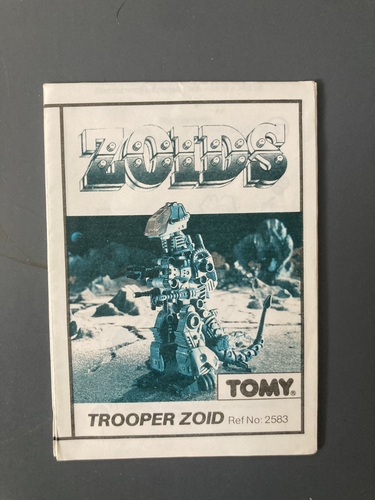 Zoids Vintage 1983 Trooper zoid 2583 Notice originale Tomy instruction ...
