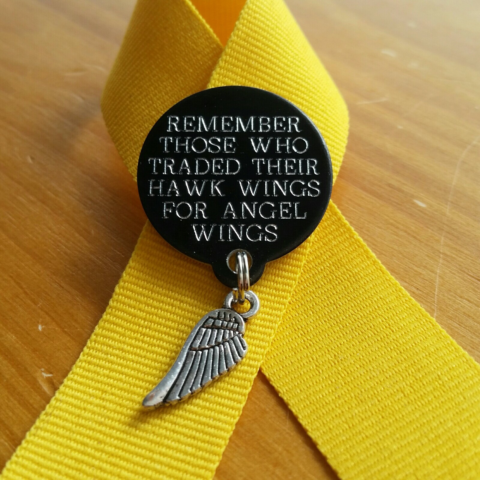 Suicide Ribbon With Angel Wings