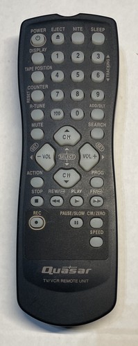 Quasar LSSQ0265 RC1123608/00 TV/VCR Universal Replacement Remote ...