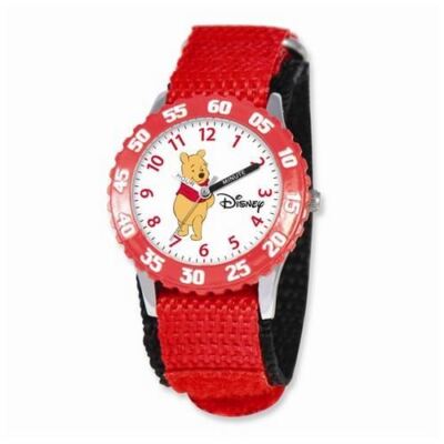 Disney Pooh and Friends Red Hook and Loop Band Time Teacher Watch | eBay