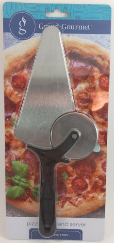 Grand Gourmet Pizza Cutter and Server Stainless Steel 11 inch New ...