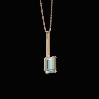 Sven Haugaard - Denmark. 14k Gold Pendant with Aquamarine. | eBay