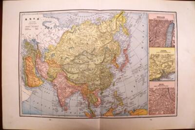 1893 ANTIQUE CRAM'S UNRIVALED ATLAS MAP OF ASIA-EXCELLENT DETAIL | eBay
