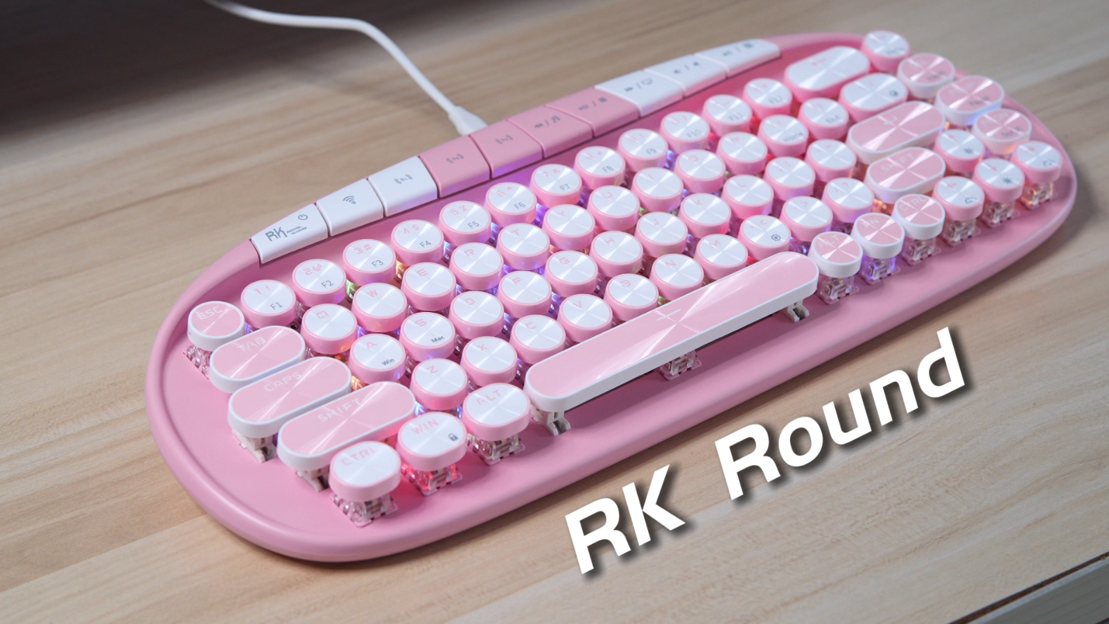 ROYAL KLUDGE RK ROUND Retro Punk Mechanical Keyboard 68 Keys RGB Hot ...