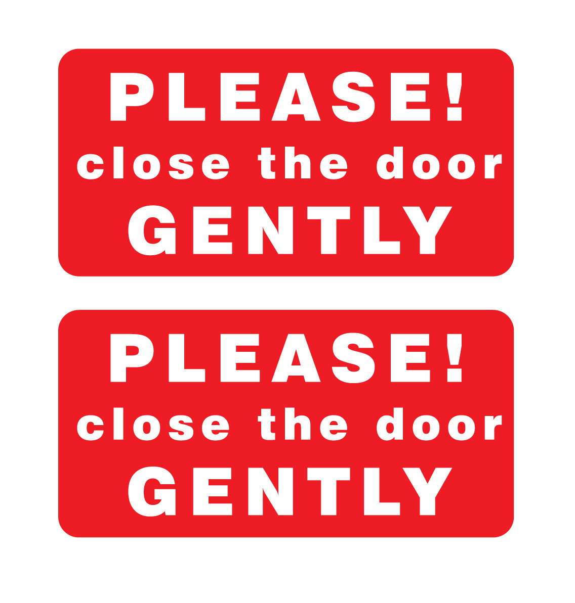 2x PLEASE CLOSE THE DOOR GENTLY sticker decal sign 6" x 3" taxi cab ...