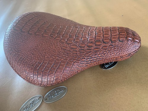 La Rosa Design Harley Chopper Bobber 16"x13" Brown Gator Print Solo ...