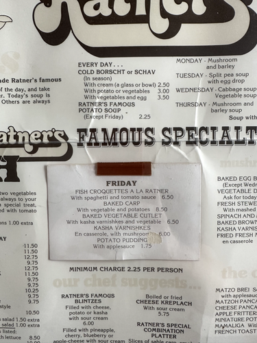 Ratner's Menu Restaurant Extremely Rare - Framed | eBay