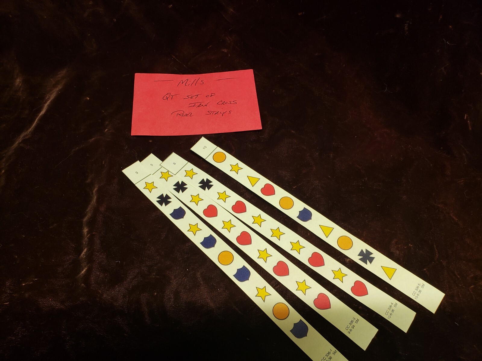 MILLS QT REPLACMENT REEL STRIPS ANTIQUE SLOT MACHINE IRON CROSS REEL ...