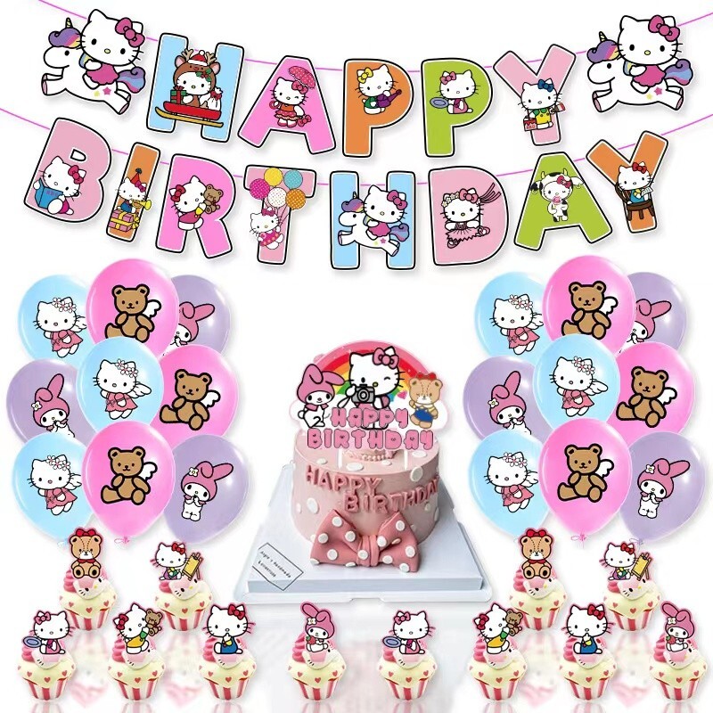 Happy Birthday Hello Kitty Banner