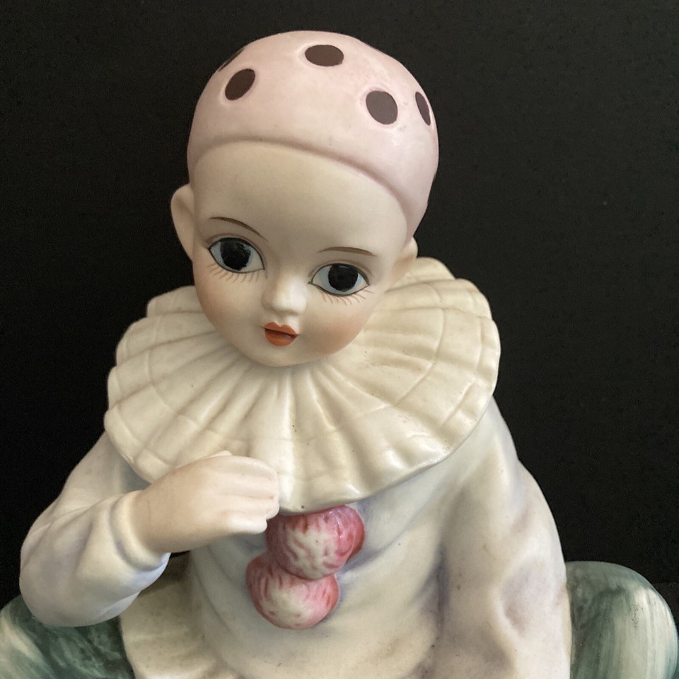 VINTAGE SEYMOUR MANN MUSIC BOX - HARLEQUIN PIERROT CLOWN ROTATING ...