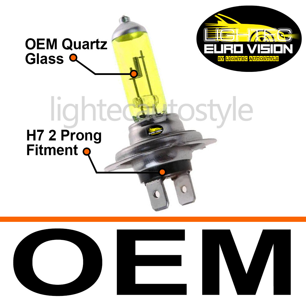 LIGHTEC H7 GOLDEN EURO YELLOW XENON HALOGEN BULBS 12V 100W UPGRADE ...