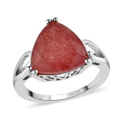 Natural Tanzanian Natronite Ring Platinum Over Sterling Silver 5.10 ctw ...