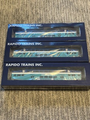 Rapido Trains HO #146031 Bi-Level Commuter Car 3-Car Set COASTER NIB CC ...
