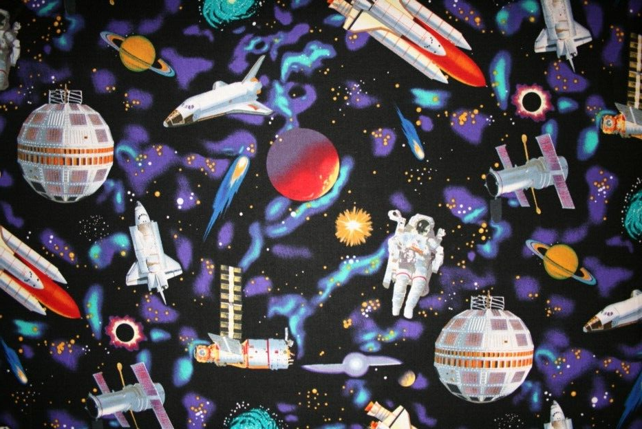 5.75 Yards Astronauts Spaceship Shuttle Planets Space Hubble Mars ...