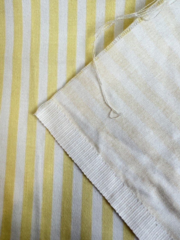 Yellow And White Stripe Fabric Decorator Weight 21" x 55" Cotton ...