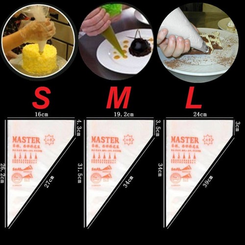 100Pcs Disposable Cream Pastry Cake Icing Piping Bags Decor Baking ...