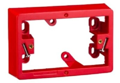 2x Clipsal SURFACE MOUNTING BLOCKS 122x78x32mm 1-Gang Metal Inserts RED ...