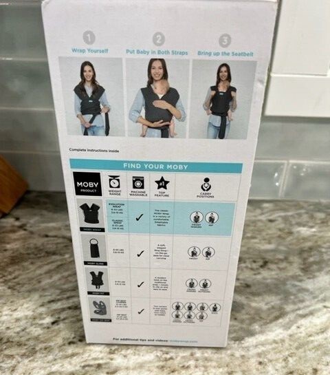 Moby Wrap Evolution One Size Fits All Gray Soft And Stretchy | eBay