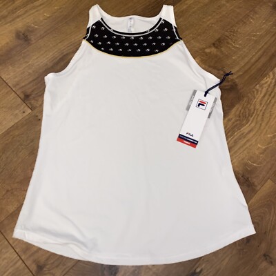 FILA FULL COVERAGE TANK Small White SLEEVELESS TOP | eBay