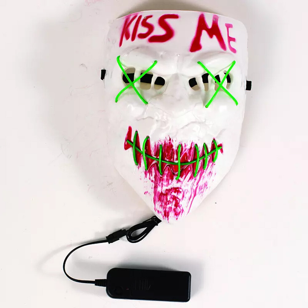 The Purge Kiss Me Mask LED Light Up Film Movie Face Mask Halloween ...