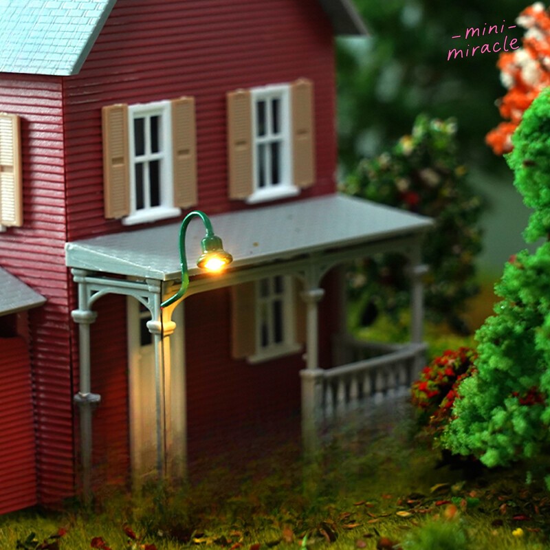 LED HO/OO Scale 10PC Miniatures Wall Lighting Courtyard Lamps For ...