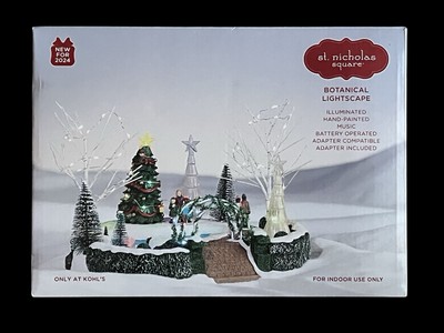 St. Nicholas Square Holiday Musical LED Botanical Lightscape Table ...