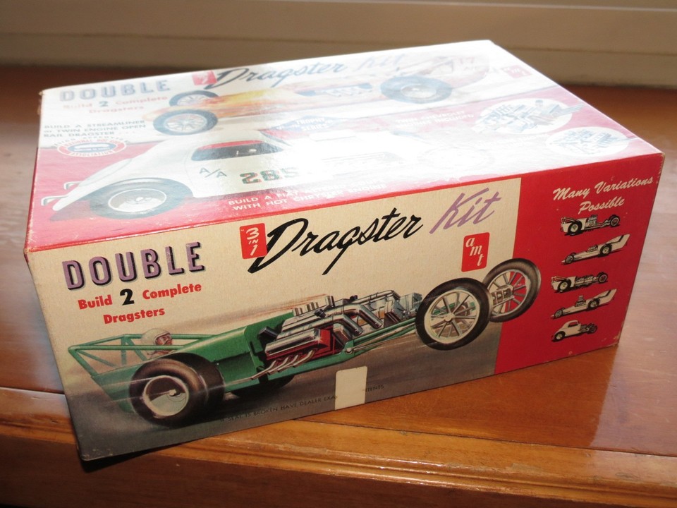 3 Vintage Model Kit Lot AMT Double Drag, Revell Orange Crate, AMT '59 ...