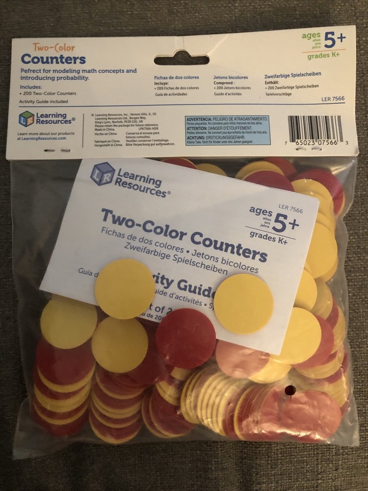 Learning Resources Two-Color Counters, Red and Yellow, Set of 200 | eBay