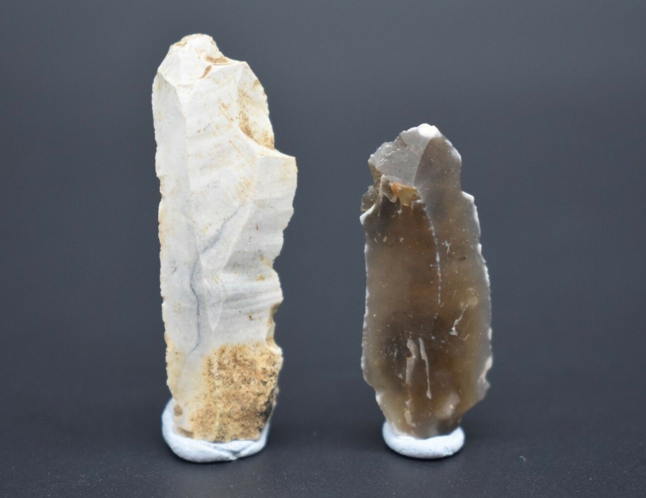 Group of 2 Neolithic geometric flint microlith kn1fe segments C. 4500 ...