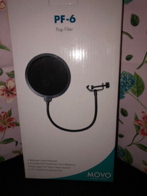 *Movo PF-6 Dual Layer Microphone Mesh Pop Filter with Gooseneck Arm and ...
