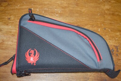 Ruger Black/Gray/Red 10" Soft Zipper Case for Handguns | eBay