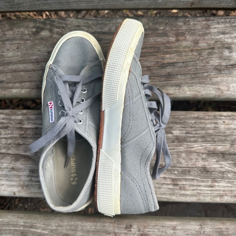 Superga 2750 Cotu Classic Sneakers Gray Canvas Lace Up Women's EU 38 US ...